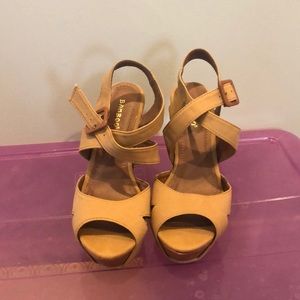 BAMBOO | Shoes | Tan Wedge Heel Sandals | Poshmark